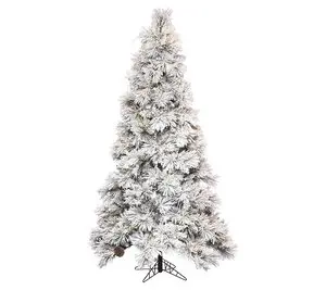 VICKERMAN 9' Flocked Atka Pencil Artificial Chr Istmas Tree Ww - One-color