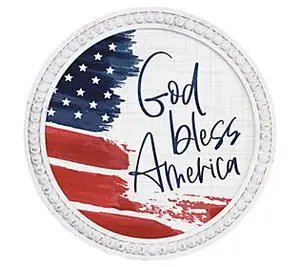 SINCERE SURROUNDINGS 14' God Bless America Bead Ed Art - One-color
