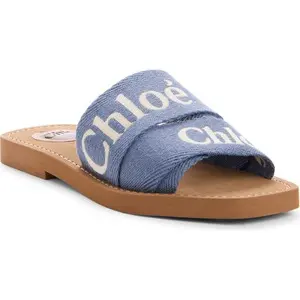 Chloé Woody Slide Sandal - Surfing Blue