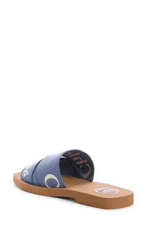 Chloé Woody Slide Sandal - Surfing Blue