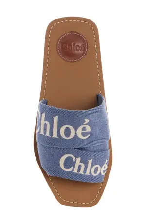 Chloé Woody Slide Sandal - Surfing Blue