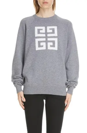 Givenchy 4g Logo Intarsia Bicolor Cashmere Sweater