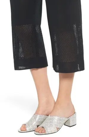 Ming Wang Mesh Inset Cropped Pants
