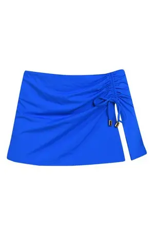 La Blanca Island Goddess Skirted Bikini Bottom - Lapis