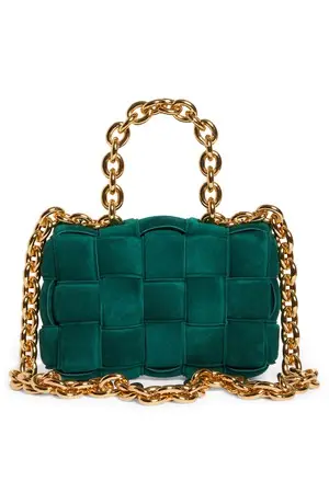 Bottega Veneta Chain Cassette Suede Crossbody Bag
