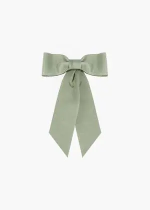 JENNIFER BEHR Alice Grosgrain Bow Barrette - Pistachio