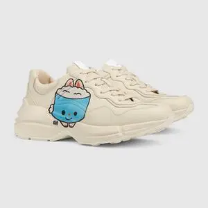 Gucci Rhyton Sneaker With Animal Print Leather