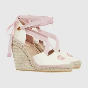 Gucci Espadrille With Ribbon Tie Nylon