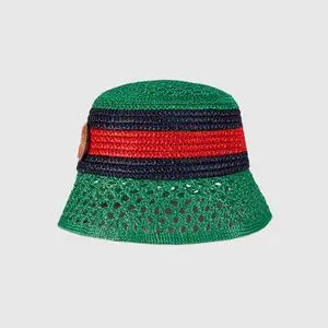 Gucci Raffia-effect Viscose Bucket Hat