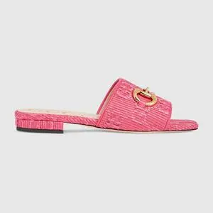 Gucci Horsebit Slide Sandal Fabric