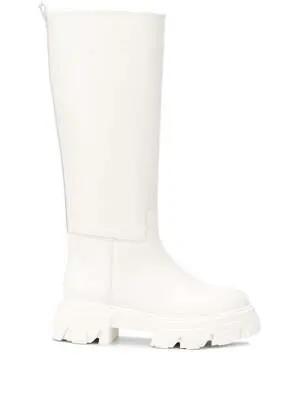 GIA BORGHINI Leather Combat Boots - White