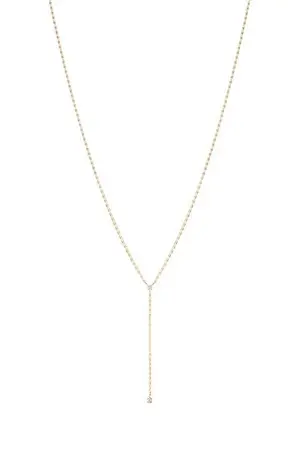 Lana Jewelry 14k Gold Solo Petite Malibu Lariat Necklace With Diamonds