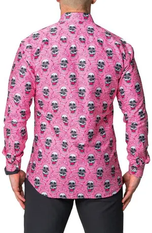 MACEOO Fibonacci Skull Sonic Regular Fit Cotton Blend Button-up Shirt