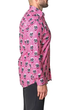 MACEOO Fibonacci Skull Sonic Regular Fit Cotton Blend Button-up Shirt
