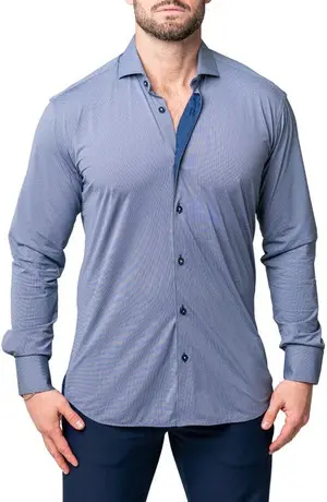 MACEOO Einstein Yoli Stretch Button-up Shirt - Blue