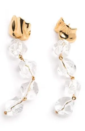STERLING KING Lucite® Drip Drop Earrings - Gold