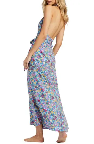 BILLABONG Let's Hang Floral Halter Wrap Maxi Dress