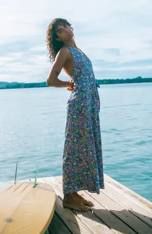 BILLABONG Let's Hang Floral Halter Wrap Maxi Dress