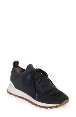 Brunello Cucinelli Monili Knit Lace-up Sneakers