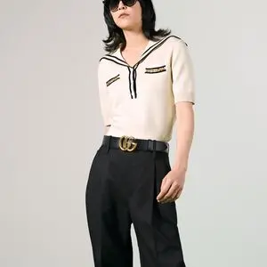 Gucci Gg Marmont Leather Belt With Shiny Buckle Leather