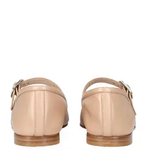 Le Monde Beryl Leather Mary Jane Ballet Flats - Beige