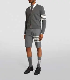 Thom Browne Cotton 4-bar Stripe Cardigan - Grey