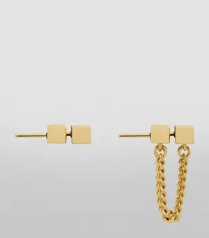Saint Laurent Asymmetric Chain Earrings