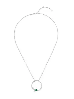 REPOSSI Serti Sur Vide 18k Emerald & 1.05 Tcw Diamonds Necklace - White Gold