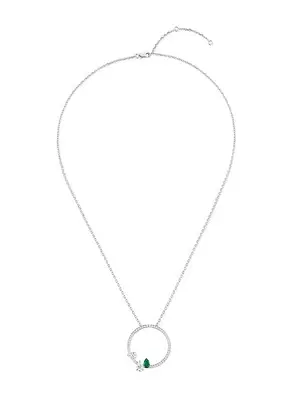 REPOSSI Serti Sur Vide 18k Emerald & 1.05 Tcw Diamonds Necklace