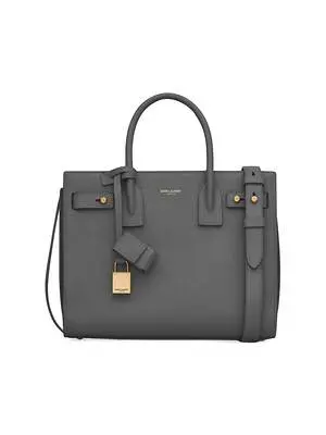 Saint Laurent Women's Sac De Jour Supple Nano In Grained Leather - Dark Beige - Storm