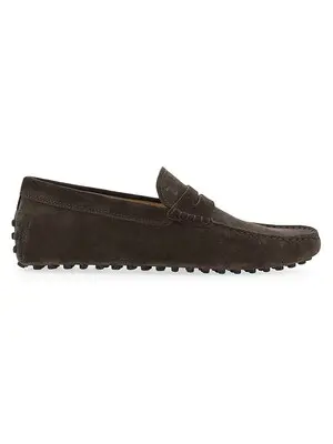 TOD'S Men's Nuovo Gommino Driving Loafers - Taupe  - Dark Brown