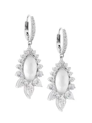Adriana Orsini Taylor Navet Rhodium-plated & Cubic Zirconia Drop Earrings - Silver Crystal