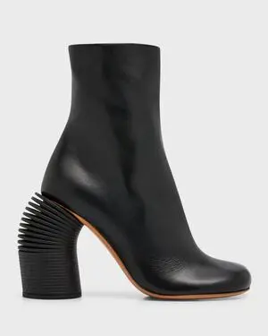 Off-White Calfskin Spring-heel Ankle Booties - Black Black