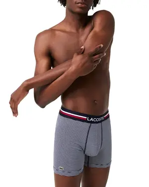 Lacoste Cotton Stretch Jersey Long Boxer Briefs, Pack Of 3