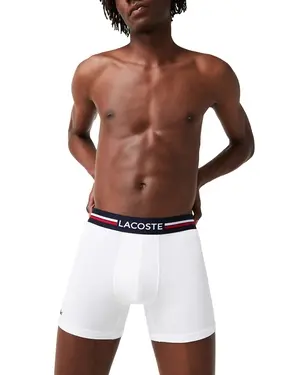 Lacoste Cotton Stretch Jersey Long Boxer Briefs, Pack Of 3
