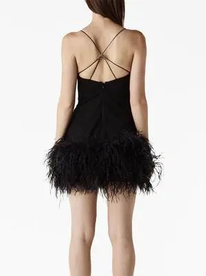 Attico Fujiko Feather-trim Minidress