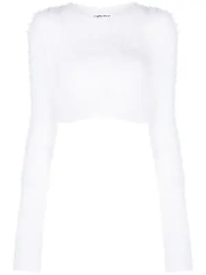 AMBUSH Knitted Cropped Jumper - White