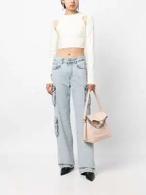 Off-White Leather Shoulder Bag - Orange