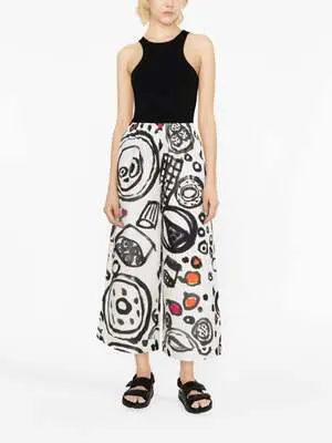 DANIELA GREGIS Printed Wide-leg Trousers