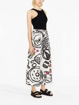 DANIELA GREGIS Printed Wide-leg Trousers
