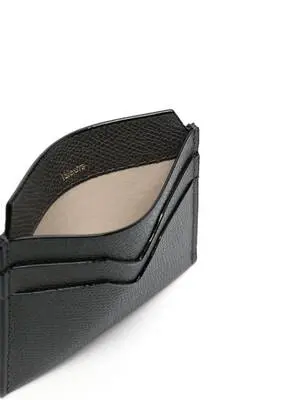 VALEXTRA V-shape Detail Leather Cardholder - Grey