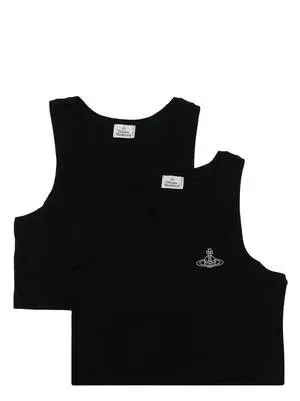 Vivienne Westwood Two-Pack Logo-Print Tank Top In Black - 38% Off