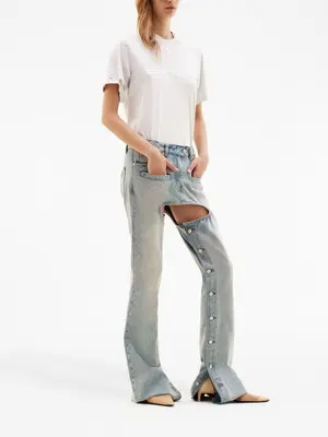 COURREGES Cut-out Flared Denim Trousers