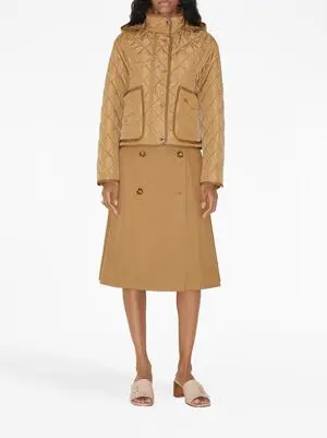 Burberry Diamond-quilted Hooded Jacket - Neutrals