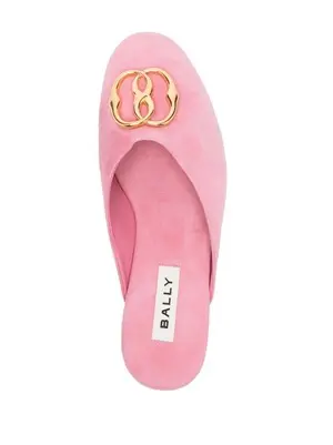 Bally Gylon Logo-plaque Suede Slippers - Pink