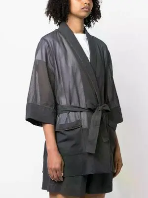 Brunello Cucinelli Cotton Kimono With Monili Embellishment