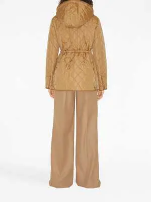 Burberry Diamond-quilted Hooded Jacket - Neutrals