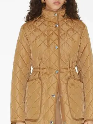 Burberry Diamond-quilted Hooded Jacket - Neutrals