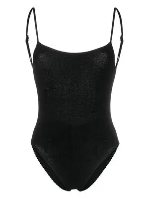Bond Eye Crinkled Scoop-back Swimsuit - Black