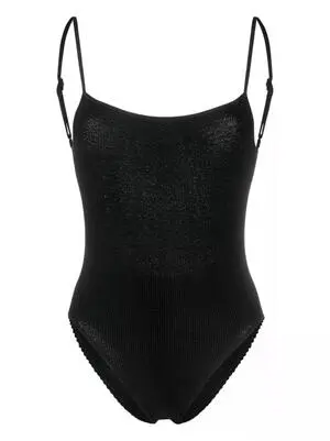 Bond Eye Crinkled Scoop-back Swimsuit - Black